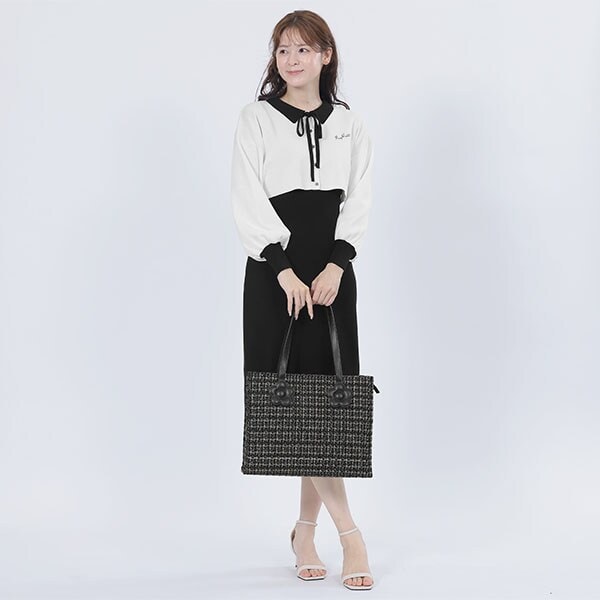 マリークワント（MARY QUANT）/スクエアツイード トート