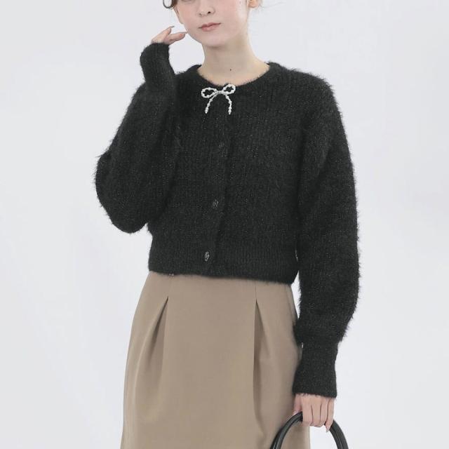 マリークワント（MARY QUANT）/パールリボン カーディガン
