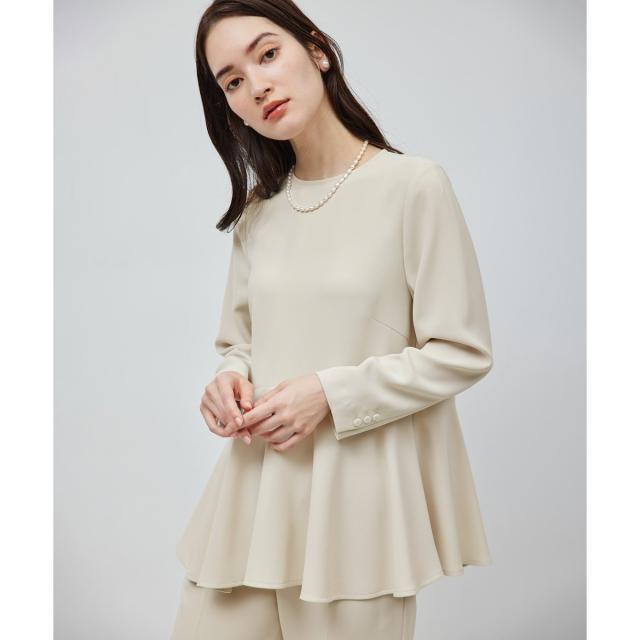 ロペ（ROPE’）/トリアセテートダブルクロス ペプラムブラウス【セレモニー/通勤対応】【洗える】