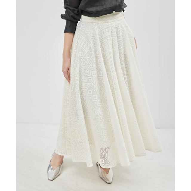 ロペ（ROPE’）/ジオメトリックレースフレアスカート【セットアップ対応】【雑誌掲載】【メディア掲載】