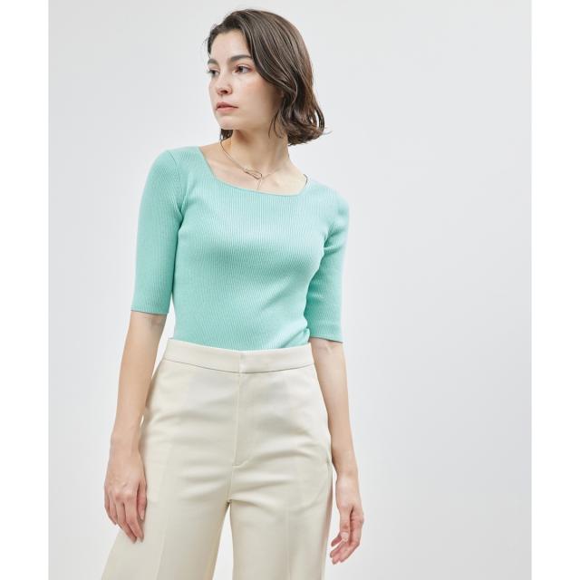 ロペ（ROPE’）/【洗える】シルクプロテイン5分袖ニット【メディア掲載】