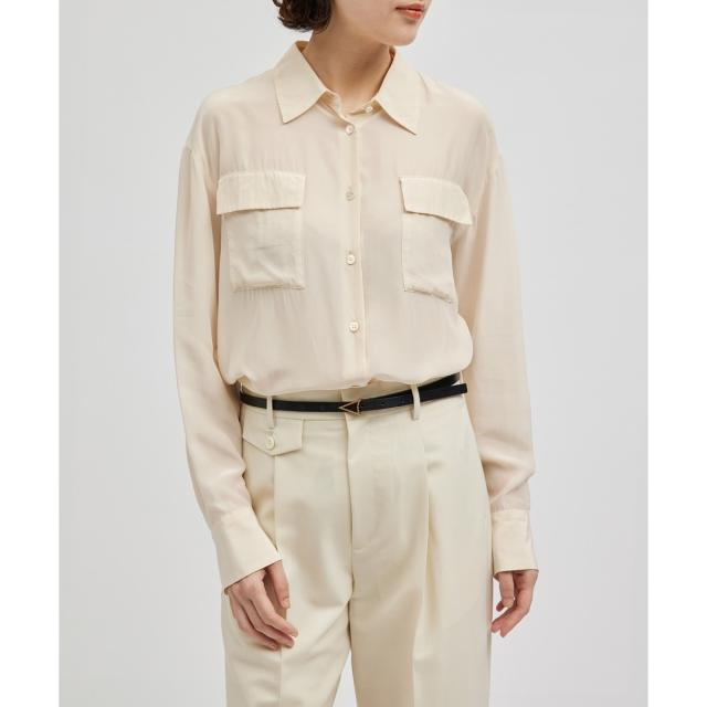 ロペ（ROPE’）/シルクレーヨンデシンシャツブラウス