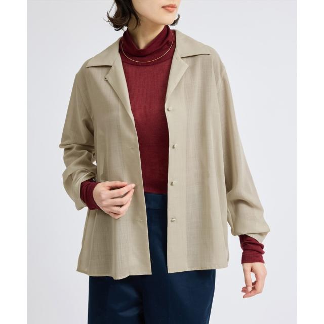 ロペ（ROPE’）/マナードボイルシアー開襟シャツ/セットアップ対応