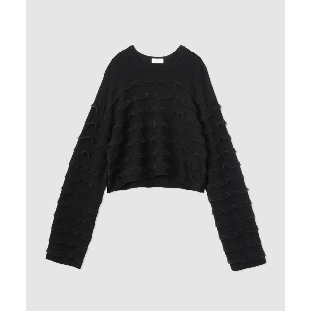 ロペ（ROPE’）/フリルボーダーニットショートプルオーバー