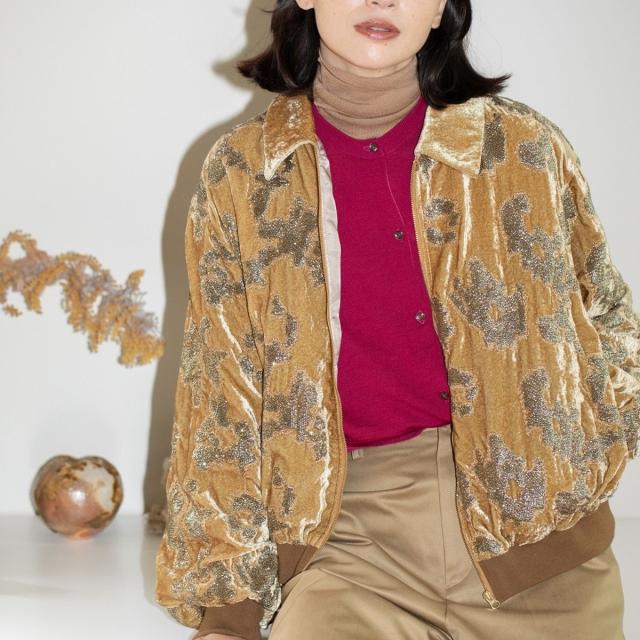 ロペ（ROPE’）/スパンコールベロアジップアップブルゾン