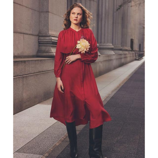 ロペ（ROPE’）/ギャザーヨークサテンドレス