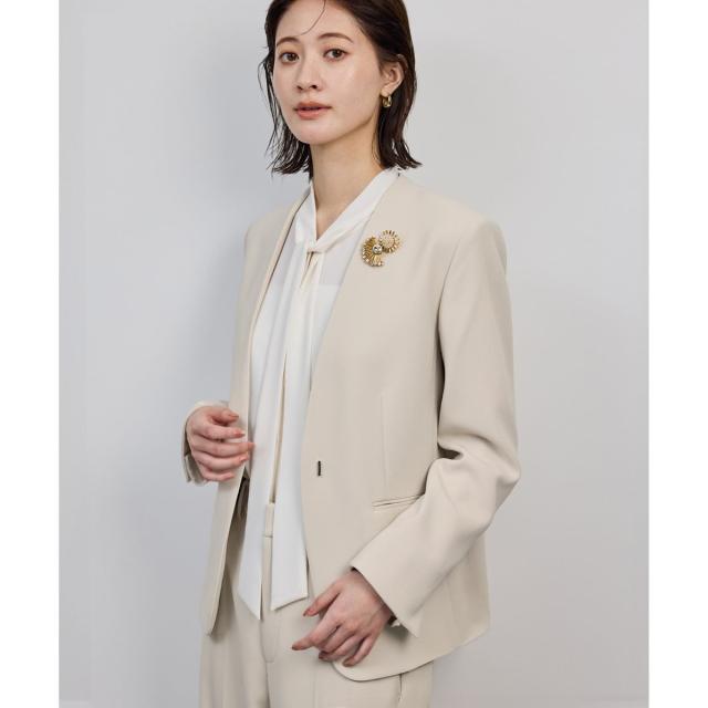 ロペ（ROPE’）/トリアセダブルクロスＶネックジャケット/イージーケア