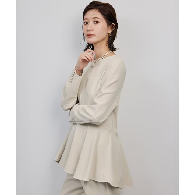 ロペ（ROPE’）/トリアセダブルクロスペプラムブラウス/イージーケア