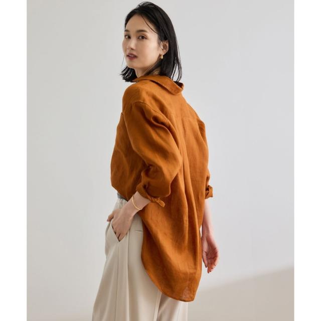 ロペ（ROPE’）/【洗える】ヨーロピアンリネンベーシックシャツ/一部セットアップ対応