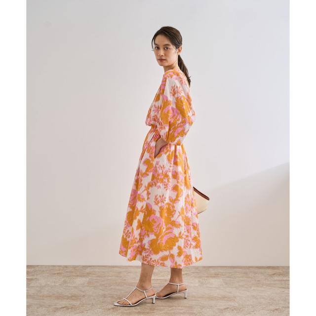 ロペ（ROPE’）/【DEVEAUX（デヴォー）】別注ボカシフラワーウエストギャザーワンピース/洗える