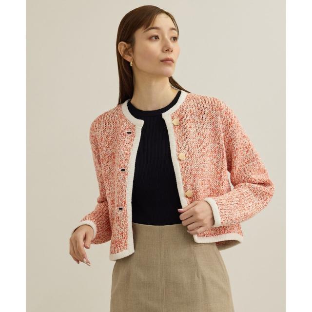 ロペ（ROPE’）/スパンコールミックスノーカラーニットジャケット/洗える