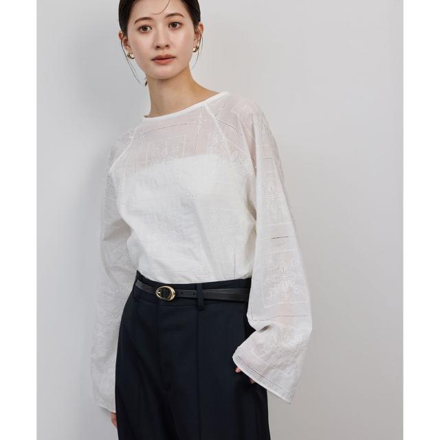 ロペ（ROPE’）/コットンエンブロイダリーレース刺繍ブラウス