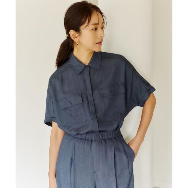 ロペ（ROPE’）/【洗える・カセット服】バックサテン ドルマンブラウス/お仕事・通勤・セットアップ対応