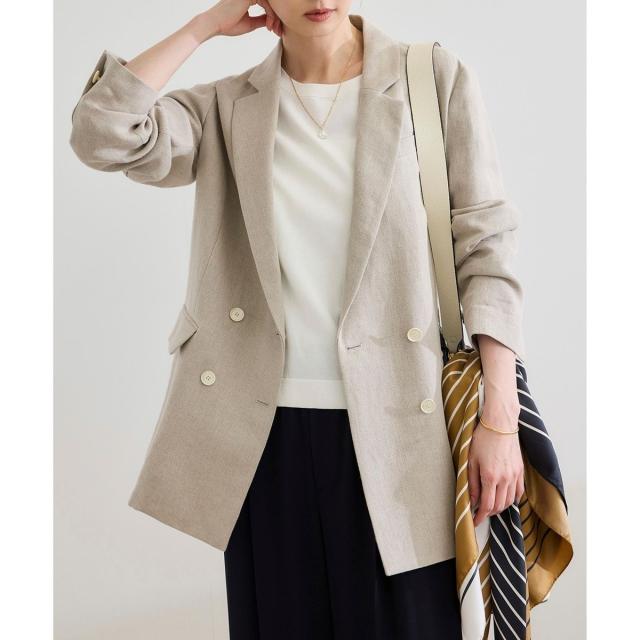 ロペ（ROPE’）/尾州リネンダブルブレストジャケット