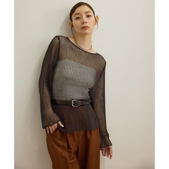 ロペ（ROPE’）/ラメコードメッシュプルオーバー/洗える