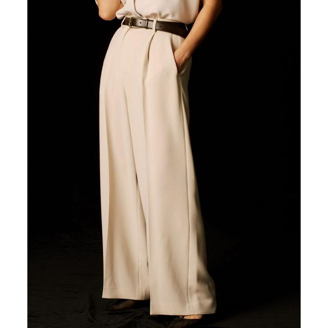 ロペ（ROPE’）/【洗える】ダブルクロスワイドパンツ（美人パンツ）