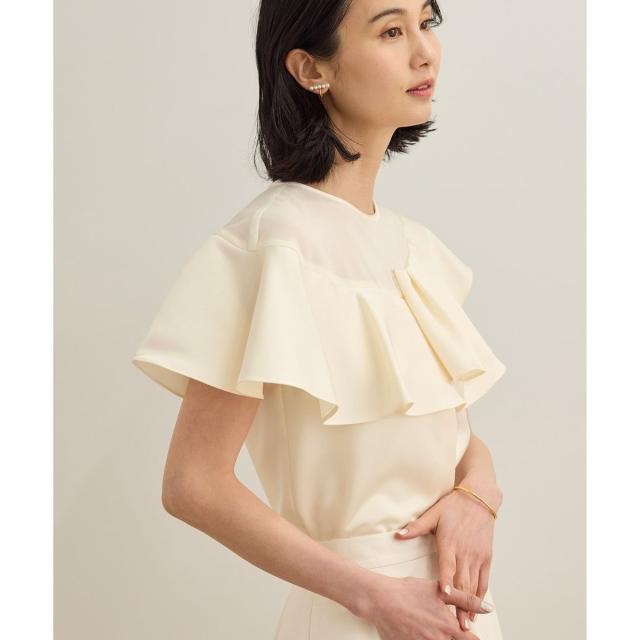 ロペ（ROPE’）/サテンラッフルブラウス/洗える
