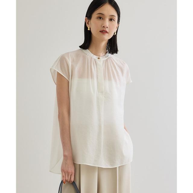 ロペ（ROPE’）/【洗える】キュプラシルク フレンチスリーブブラウス