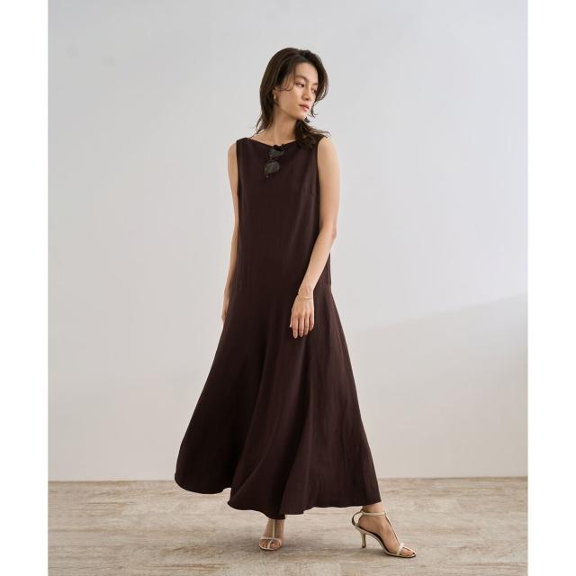 ロペ（ROPE’）/レーヨンリネン スラッシュドネックワンピース【セットジャケット対応】
