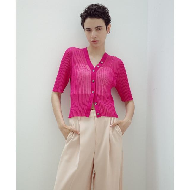 ロペ（ROPE’）/シアーリブカーディガン/洗える