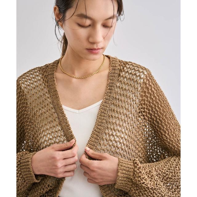 ロペ（ROPE’）/【洗える】テープヤーンメッシュニットボレロ