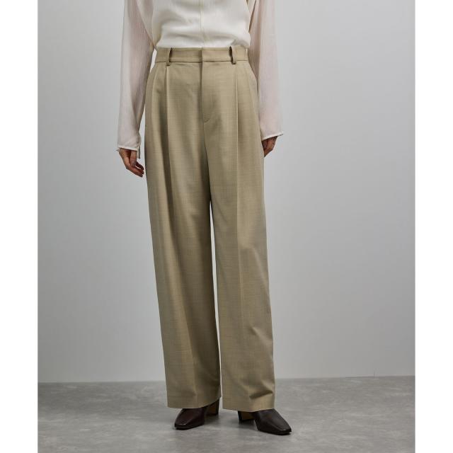 ロペ（ROPE’）/【洗える】ウール混ツイル ベルト付きツータックワイドパンツ/セットアップ対応【WEB・一部店舗限定】