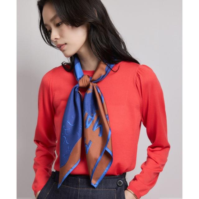 ロペ（ROPE’）/袖ギャザークルーネックニットプルオーバー/イージーケア