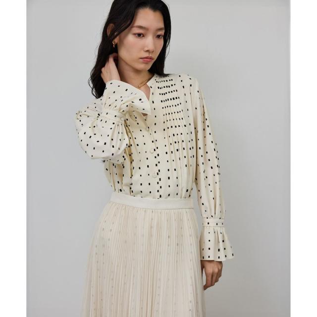 ロペ（ROPE’）/スクエアドットプリントブラウス/イージーケア