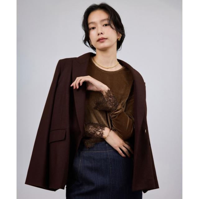 ロペ（ROPE’）/レース袖シアーベロアカットソー/イージーケア