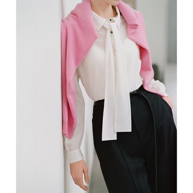 ロペ（ROPE’）/シアートリコットボウタイシャツブラウス/イージーケア