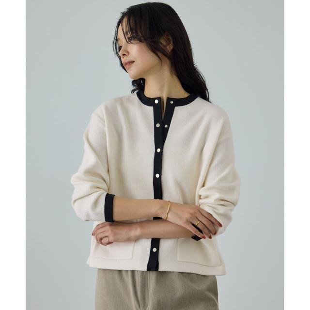 ロペ（ROPE’）/接結ウールバイカラーニットカーディガン/イージーケア