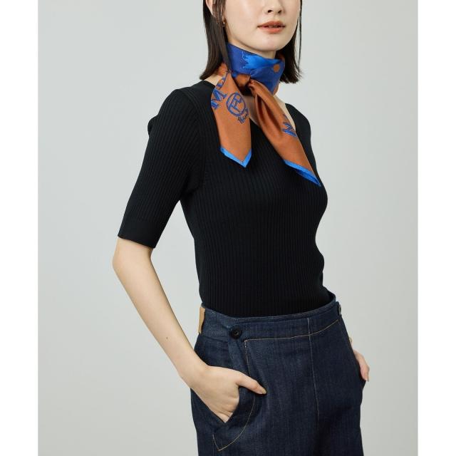 ロペ（ROPE’）/ワイドリブラウンドネック スーパーメリノウール ニット/イージーケア