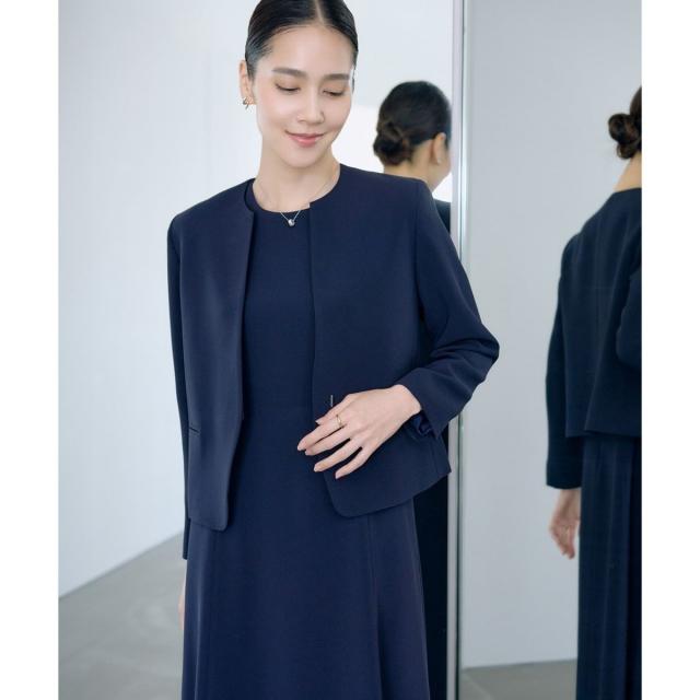 【NEW】ロペ（ROPE’）/トリアセダブルクロス クルーネックジャケット/イージーケア・セットアップ対応・26SS