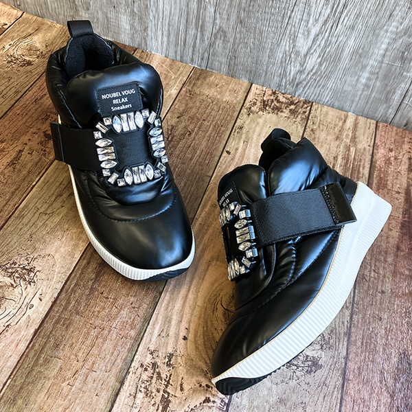 ヌーベルヴォーグ リラックス（NOUBEL VOUG Relax）/3WAY ビジューバックル もこもこボリューム 撥水スニーカー