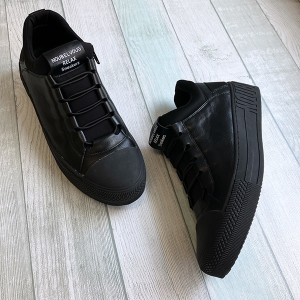 ヌーベルヴォーグ リラックス（NOUBEL VOUG Relax）/厚底 レースアップデザイン サイドファスナー スニーカー