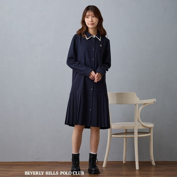 NICOLE CLUB（NICOLE CLUB）/【BEVERLY HILLS POLO CLUB】ダブルカラープリーツワンピース