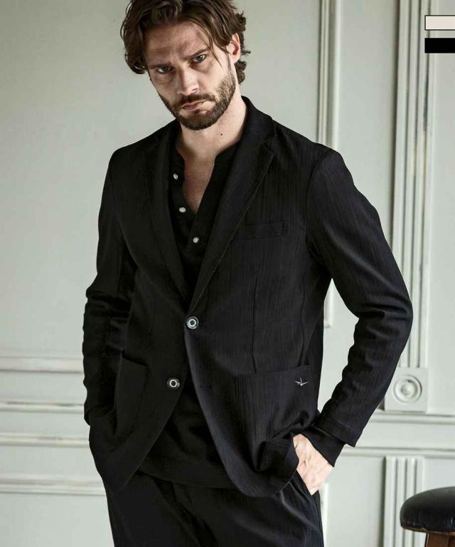 ウノピゥウノウグァーレトレ リラックス（1PIU1UGUALE3 RELAX）/1PIU1UGUALE3 RELAX ストライプジャガードジャケット