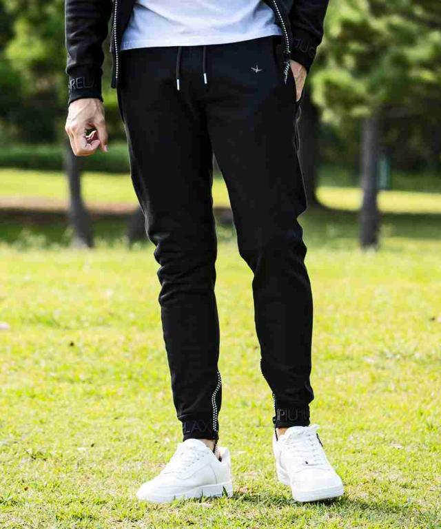 ウノピゥウノウグァーレトレ リラックス（1PIU1UGUALE3 RELAX）/1PIU1UGUALE3 RELAX リブ刺繍ロングパンツ