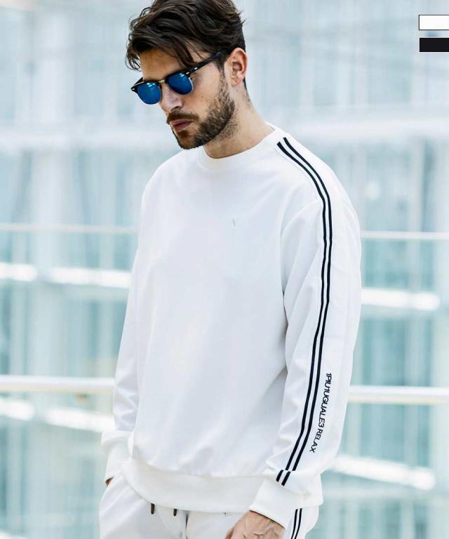 ウノピゥウノウグァーレトレ リラックス（1PIU1UGUALE3 RELAX）/1PIU1UGUALE3 RELAX ジャージーラインクルーネック