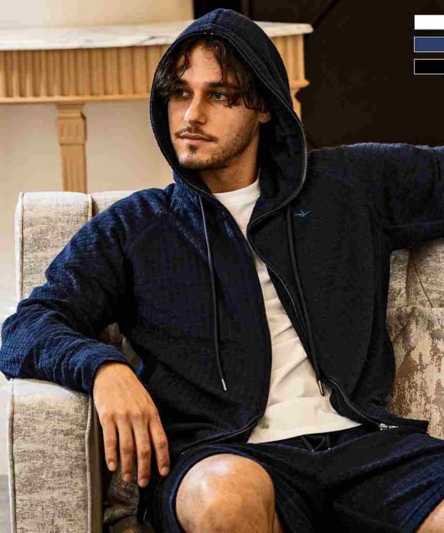 ウノピゥウノウグァーレトレ リラックス（1PIU1UGUALE3 RELAX）/1PIU1UGUALE3 RELAX ブロックパイルフーディー