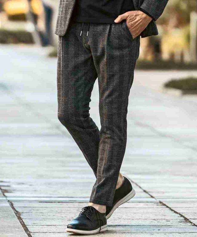 ウノピゥウノウグァーレトレ リラックス（1PIU1UGUALE3 RELAX）/1PIU1UGUALE3 RELAX グレンチェックスラックス【LEON掲載】