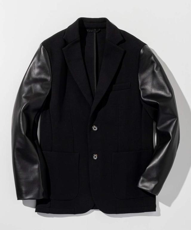 ウノピゥウノウグァーレトレ リラックス（1PIU1UGUALE3 RELAX）/1PIU1UGUALE3 RELAX レザーコンビネーションジャケット