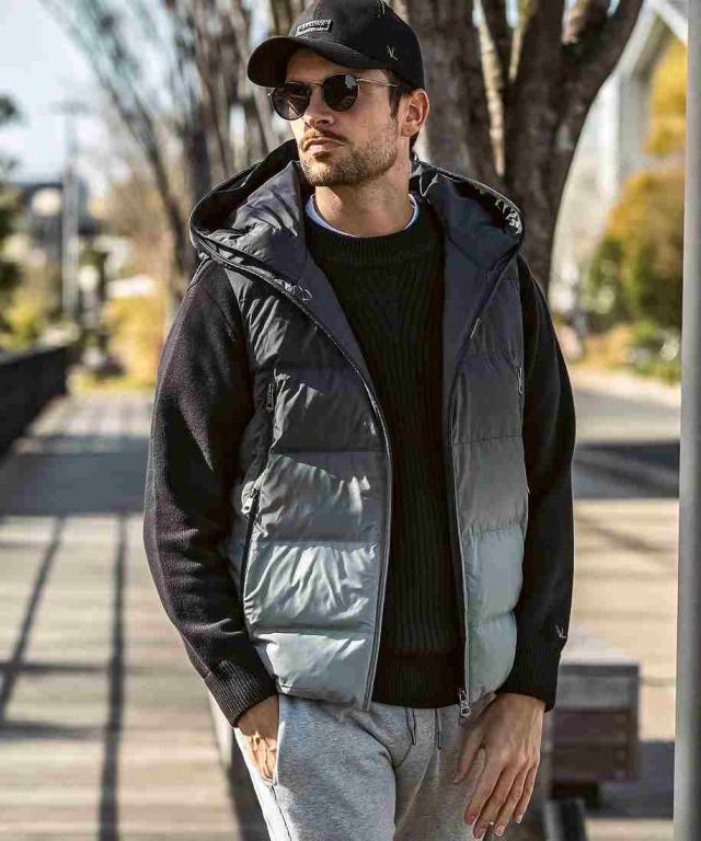 ウノピゥウノウグァーレトレ リラックス（1PIU1UGUALE3 RELAX）/1PIU1UGUALE3 RELAX グラデーションダウンベスト