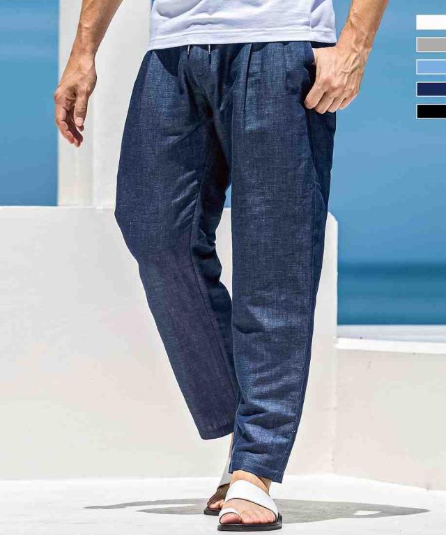 ウノピゥウノウグァーレトレ リラックス（1PIU1UGUALE3 RELAX）/1PIU1UGUALE3 RELAX リネンライクリラックスワイドパンツ