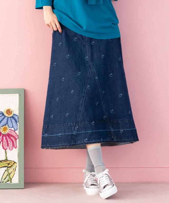 サブ ストリート（sab street）/【大きいサイズ】 9号・15号・19号(M・3L・5L) FONTLAB FBロゴデニムスカート