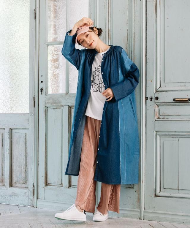 サブ ストリート（sab street）/【大きいサイズ】 9号・15号(M・3L) INDESIGN バイカラーデニムワンピース