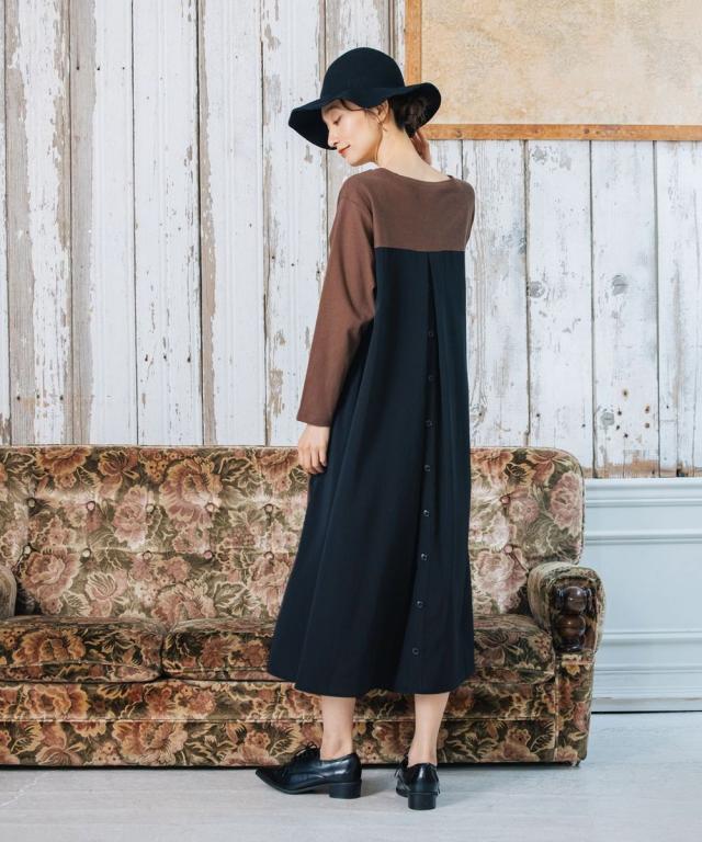 サブ ストリート（sab street）/【大きいサイズ】 9号・15号(M・3L) FONTLAB バック切替ボタンカットワンピース