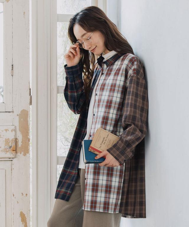 サブストリート（sab street）/【大きいサイズ】 9号・15号・19号 FONTLAB クレオジーパターンシャツチュニック