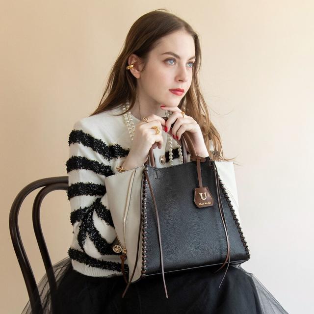 ユー（U）/Point sac【ポワン サック】スエードコンビジッパートートバッグ