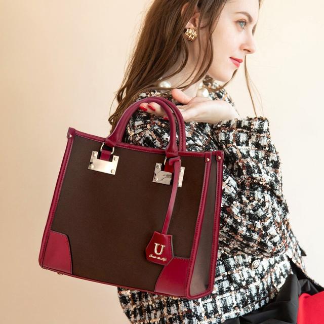 ユー（U）/スエードParisien【パリジャン】トートバッグ Mサイズ/ショルダー付き